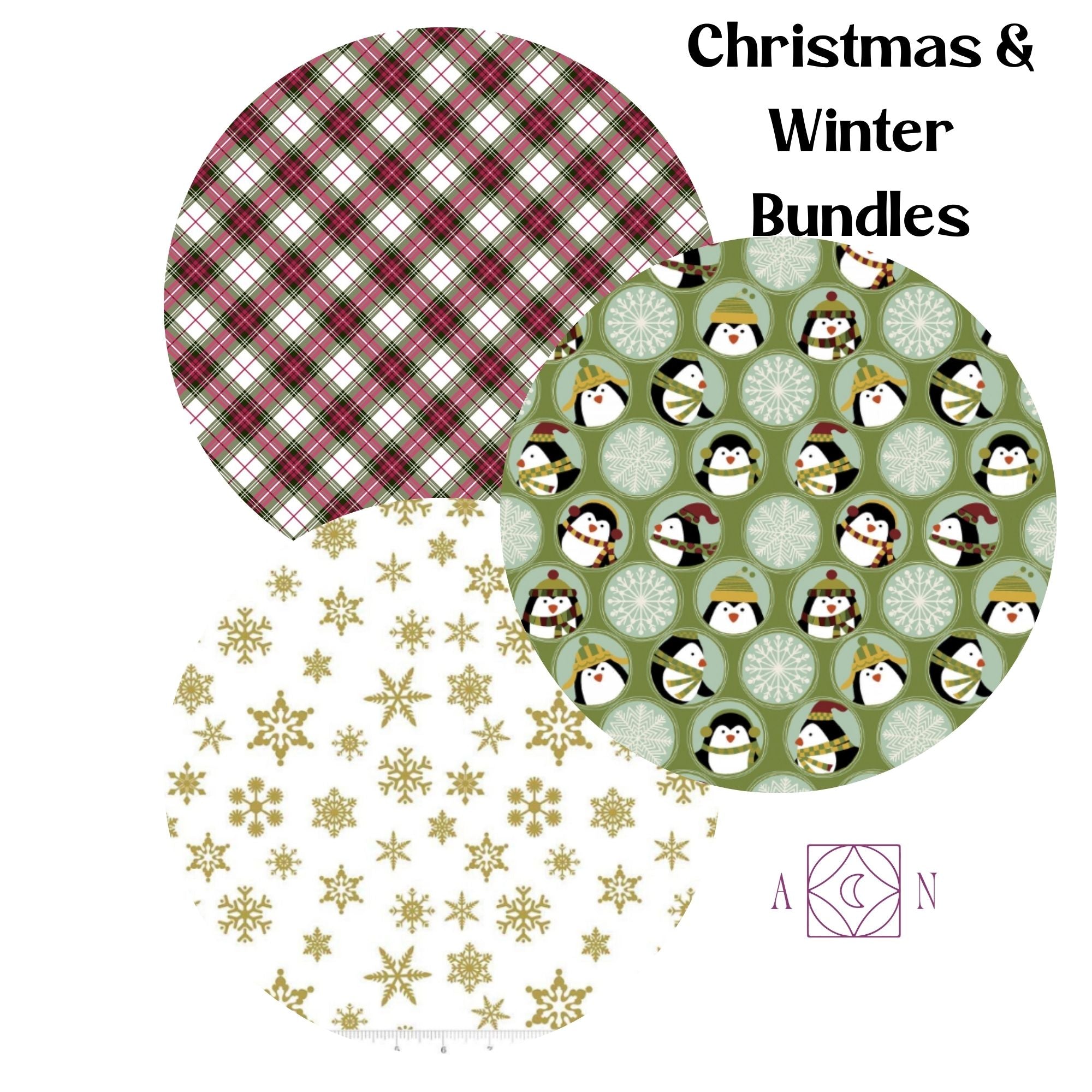 Christmas & Winter 3-Yard Quilt Fabric Bundles | Holiday Quilt Fabric ...
