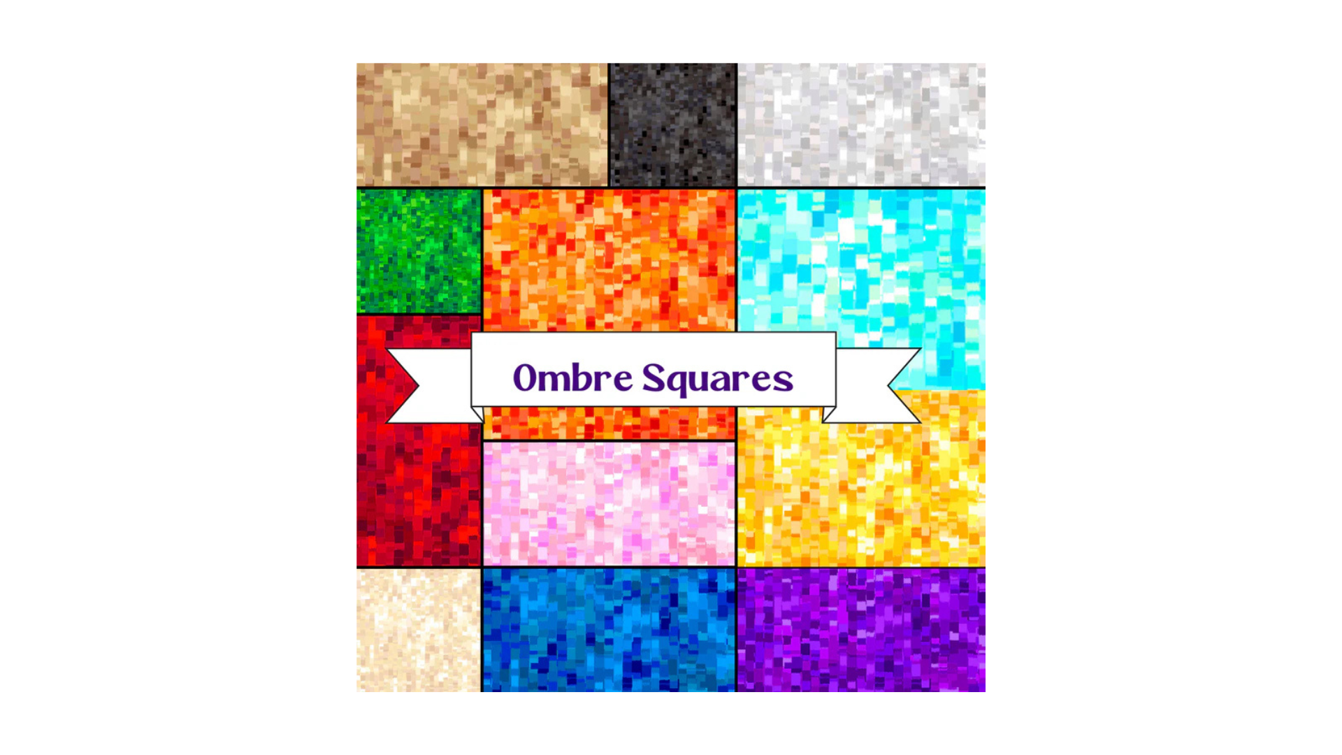 Ombre Squares Pixel Fabric - Angels Neverland