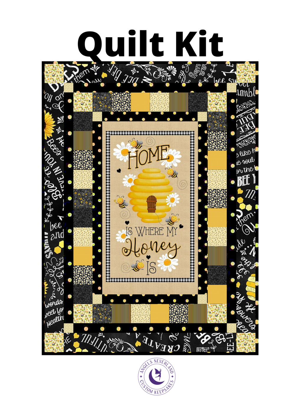 Beginner Bee Hive Quilt Kit Timeless Treasures Home Is Where My Honey ...