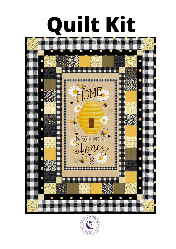 Beginner Bee Hive Quilt Kit Timeless Treasures Home Is Where My Honey ...